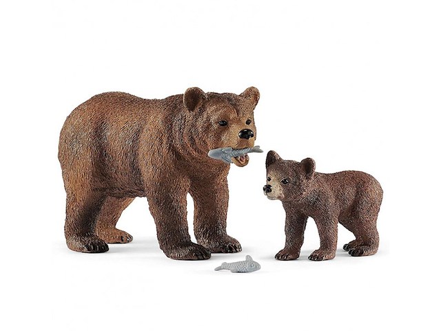 Schleich Figurice Divlje životinje - Grizli medvedica i mladunče 42473