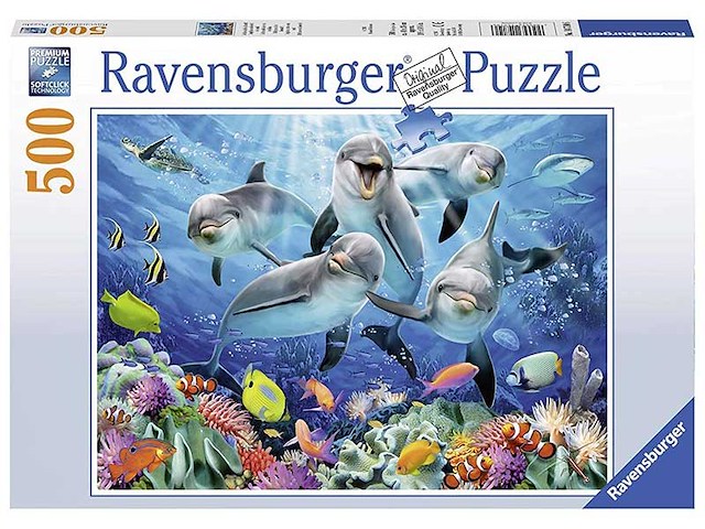 Ravensburger Puzzle 500 delova - Delfini na koralnom grebenu 14710