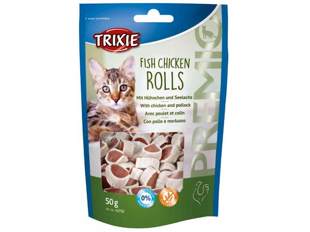 TRIXIE Hrana za mačke PREMIO Rolnice FISH CHICKEN ROLLS 50gr