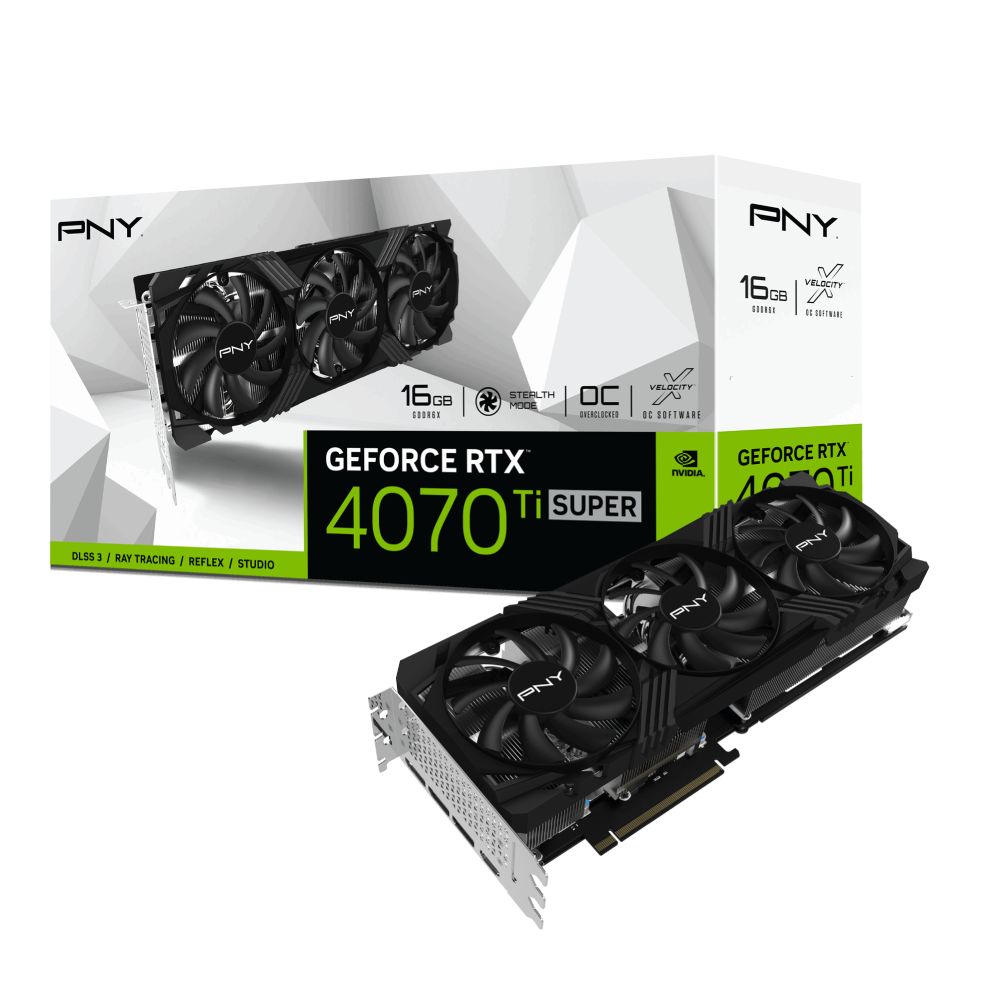 PNY GeForce RTX 4070 Ti SUPER VERTO Overclocked Triple Fan DLSS 3 16GB GDDR6X 256-bit VCG4070TS16TFXPB1-O Grafička karta