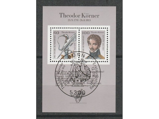 Birth Bicentenary of Theodor Körner - 1991 - CTO