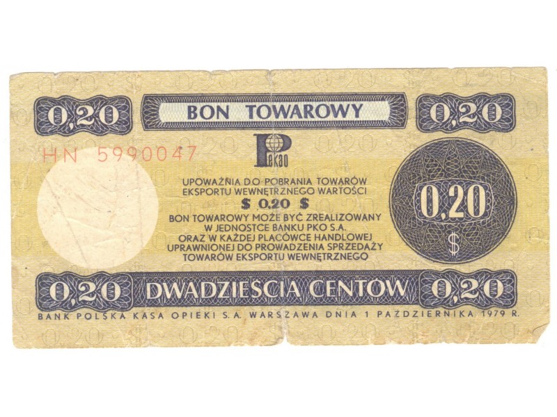 Poljska 20 cents 1979