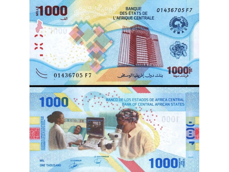 Cental African States (CAS) 1000 Francs 2022 UNC,Hibrid