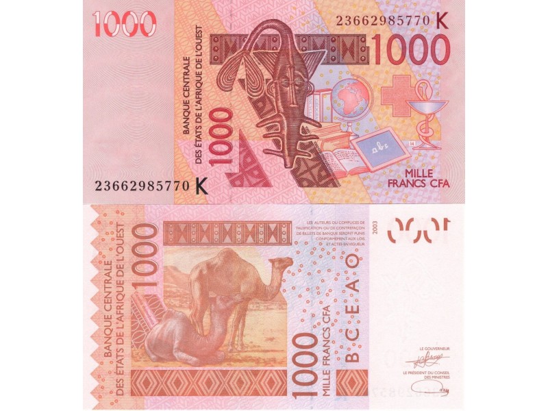 SENEGAL (WAS) 1000 Franca 2023 UNC, P-715 Kw