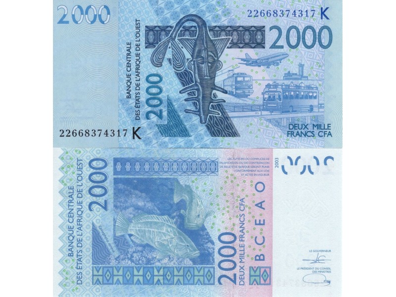 SENEGAL (WAS) 2000 Franca 2023 UNC, P-716 Kv