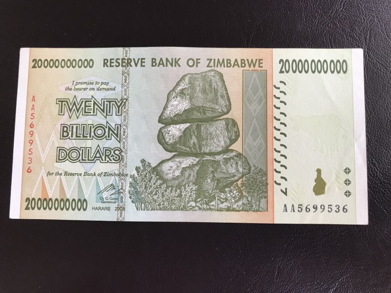 ZIMBABVE 20 MILIJARDI DOLARA. UNC.