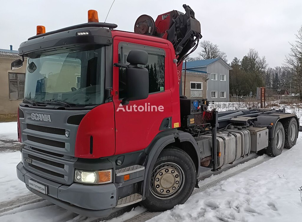 Scania P420 hook lift + crane+ radio kiper