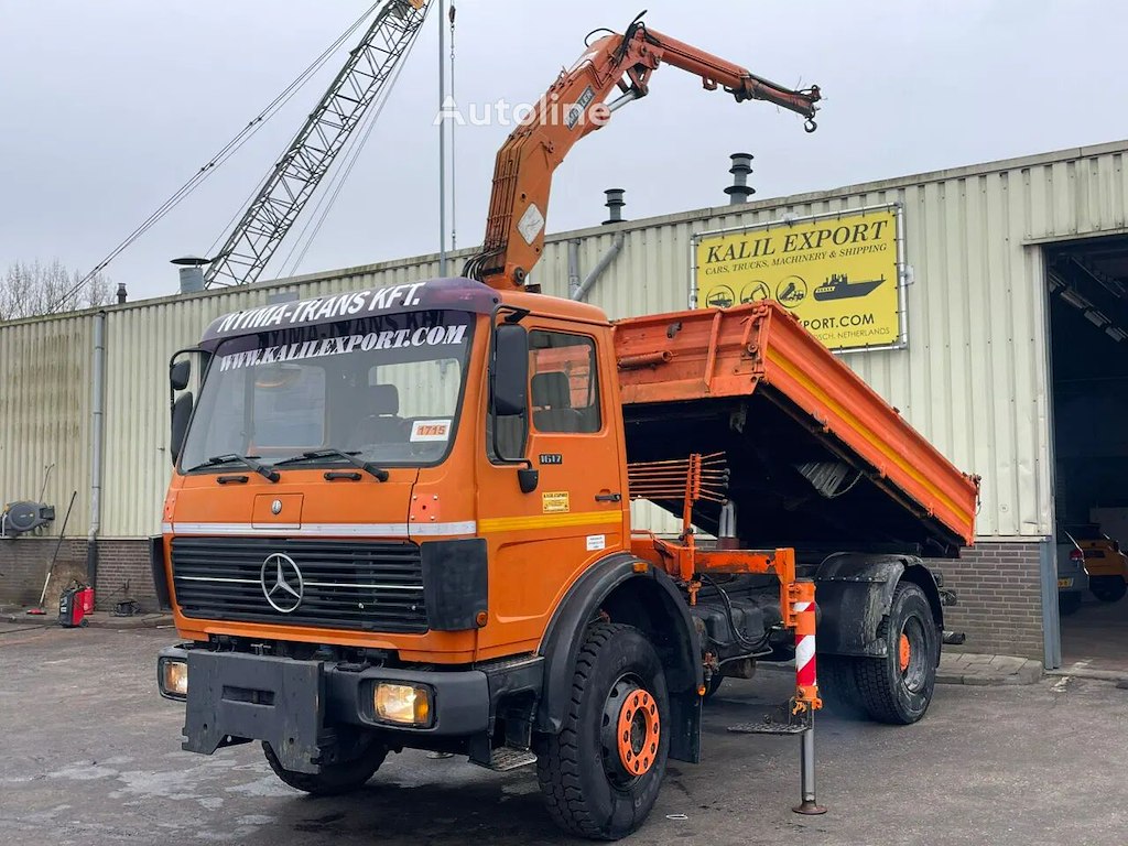 Mercedes-Benz 1617 Kipper Meiller Crane Big Axle Top Condition kiper