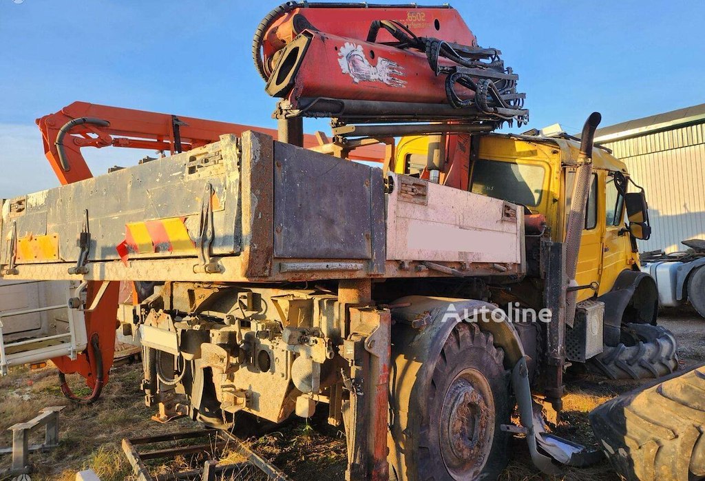 Mercedes-Benz UNIMOG U5000 4x4 + Palfinger PK16502 kamion s ravnom platformom nakon udesa