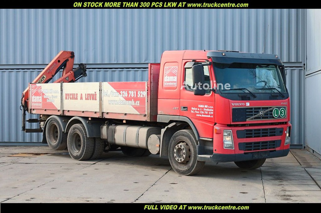 Volvo FM 420, 6x2, CRANE/KRAN PALFINGER PK 10000 8,1m kamion s ravnom platformom