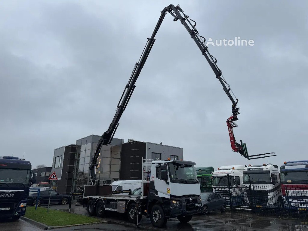 Renault C430 8X4 - EURO 6 + HIAB 288 E-5 + JIB 70X-4 + REMOTE + FULL STE kamion s ravnom platformom