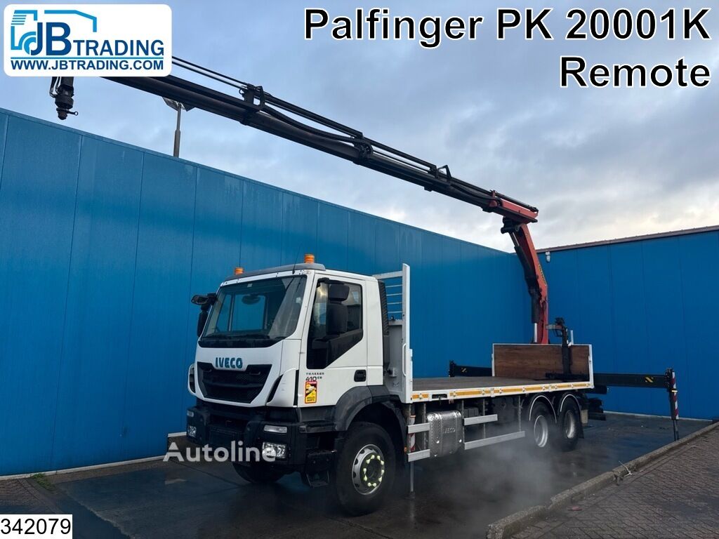 IVECO Trakker 410 6x4, EURO 6, Palfinger, Remote, Steel suspension kamion s ravnom platformom