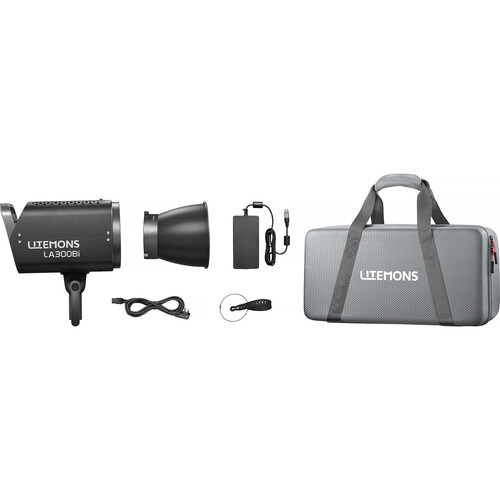 Godox Litemons LA300Bi K1 Bi-Color LED Monolight (Black, Travel Kit)