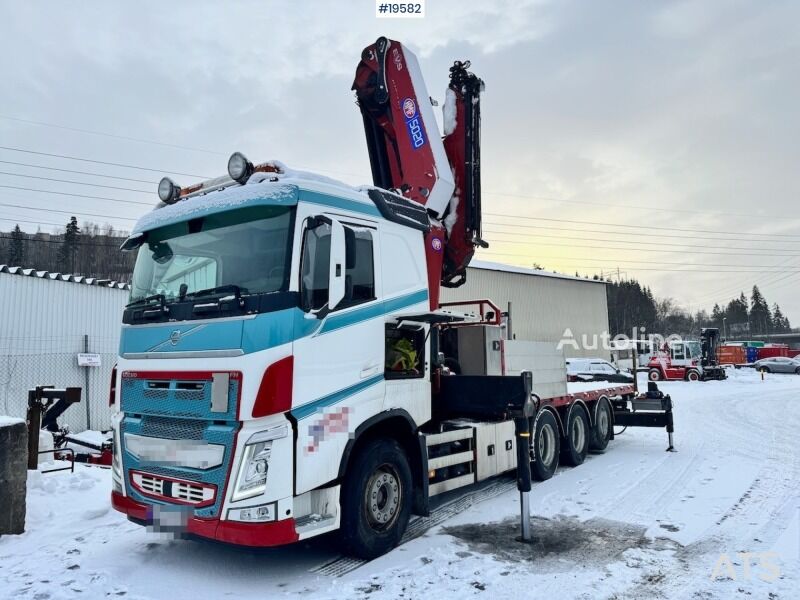 Volvo FH540 8x4 Tridem Crane truck w/ 50 t/m HMF crane w/ Jib. Low mil kamion platforma