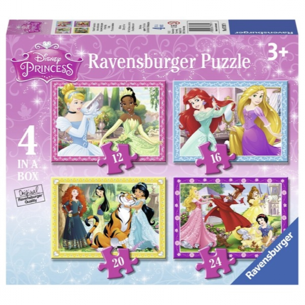 Ravensburger puzzle (slagalice) - Diznijeve princeze, 4 u 1