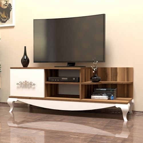 Sultan - Walnut, White Walnut White TV Stand