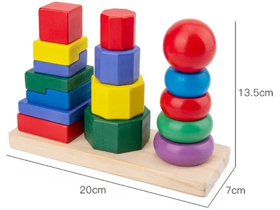 BBO Drvena igračka Set puzle geometrijski oblici GB-041