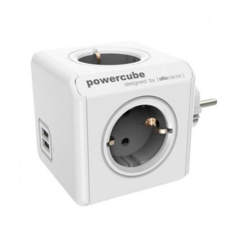 ALLOCACOC PowerCube Original USB 4xŠuko+2USB-5V/2.1A, siva 1202GY/DEOUPC