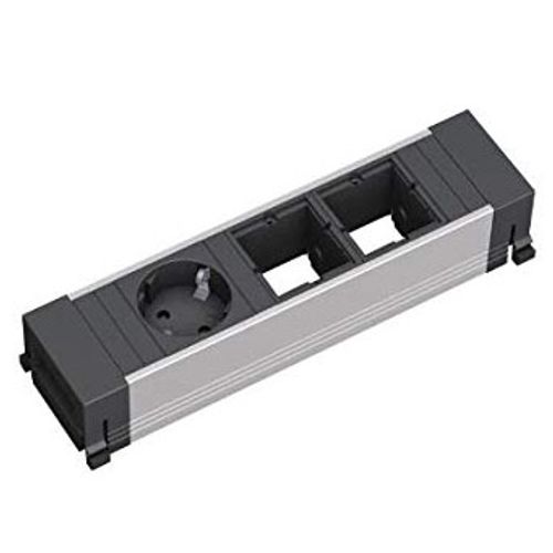 BACHMANN Napojni modul Power Frame 1xšuko + 2xprazan slot srebrno-crni