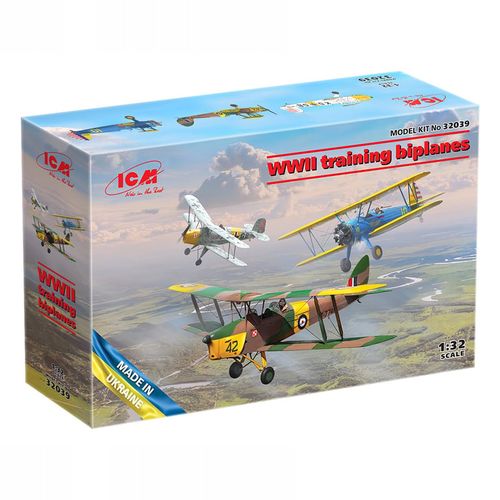 Model Kit Aircraft - WWII Training Biplanes (Bücker Bü 131D, DH.82A Tiger Moth, Stearman PT-17) 1:32