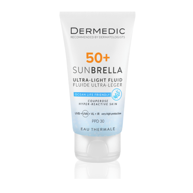 DERMEDIC SUNBRELLA ULTRA LAGANI FLUID SPF50+ ZA KUPEROZNU I HIPERREAKTIVNU KOŽU