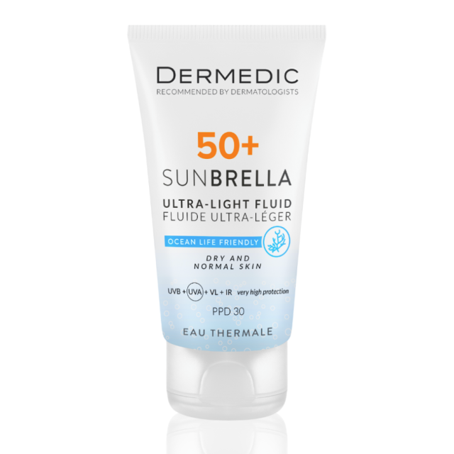 DERMEDIC SUNBRELLA ULTRA LAGANI FLUID SPF50+ ZA MASNU I KOMBINOVANU KOŽU 40ML