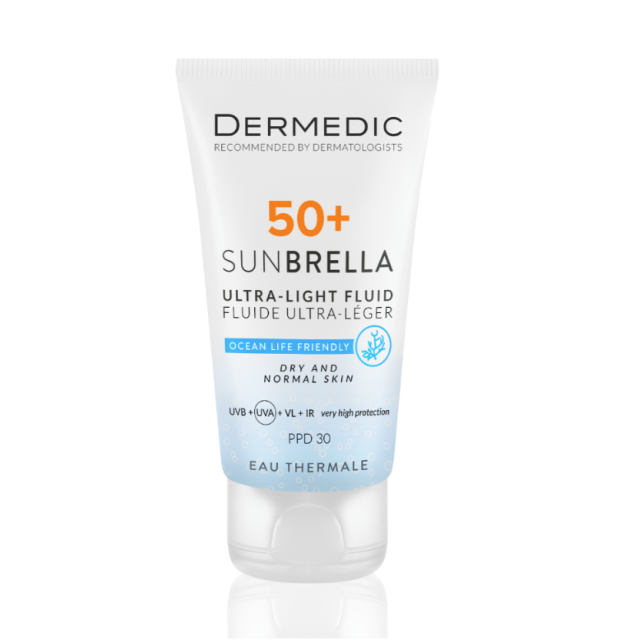 DERMEDIC SUNBRELLA ULTRA LAGANI FLUID SPF50+ ZA SUVU I NORMALNU KOŽU 40ML