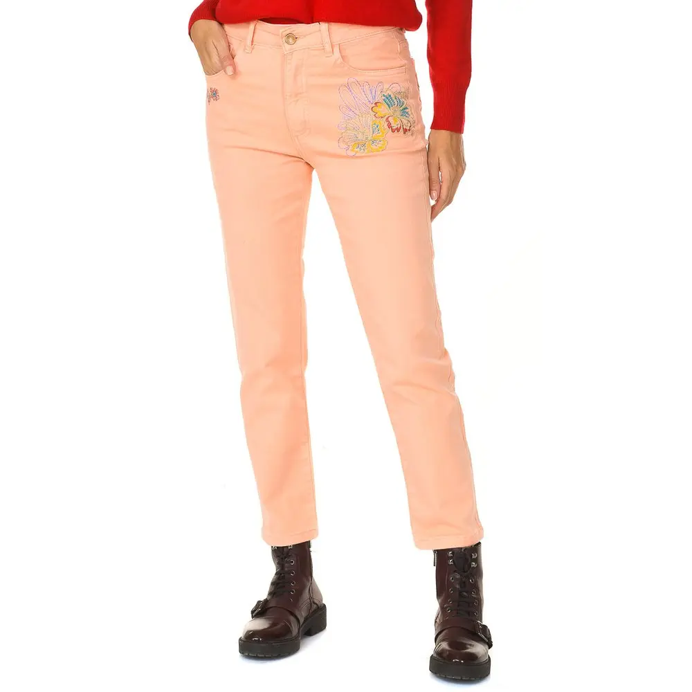 DESIGUAL Ženske pantalone Pant Coral Rep, Roze