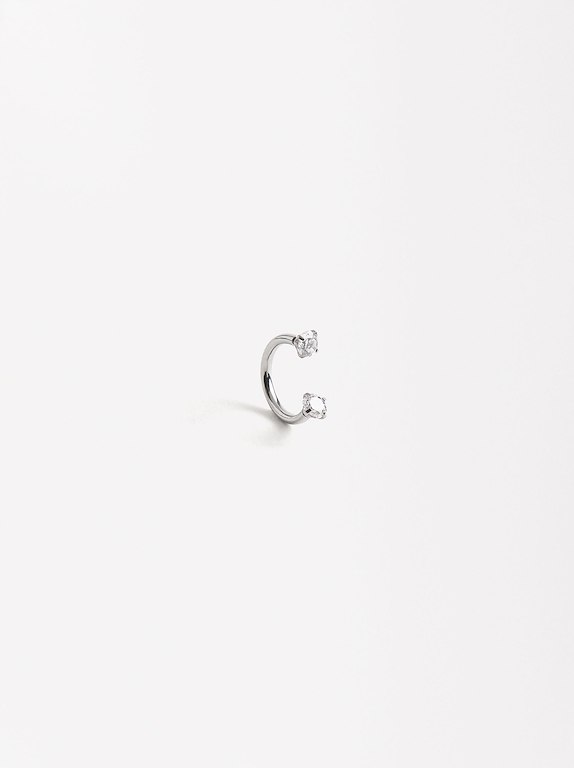 Horseshoe Piercing With Zirconia - Stainless Steel