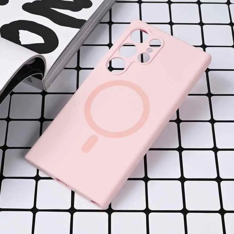 Maska Magsafe Pure color za Samsung S928B Galaxy S24 Ultra roze