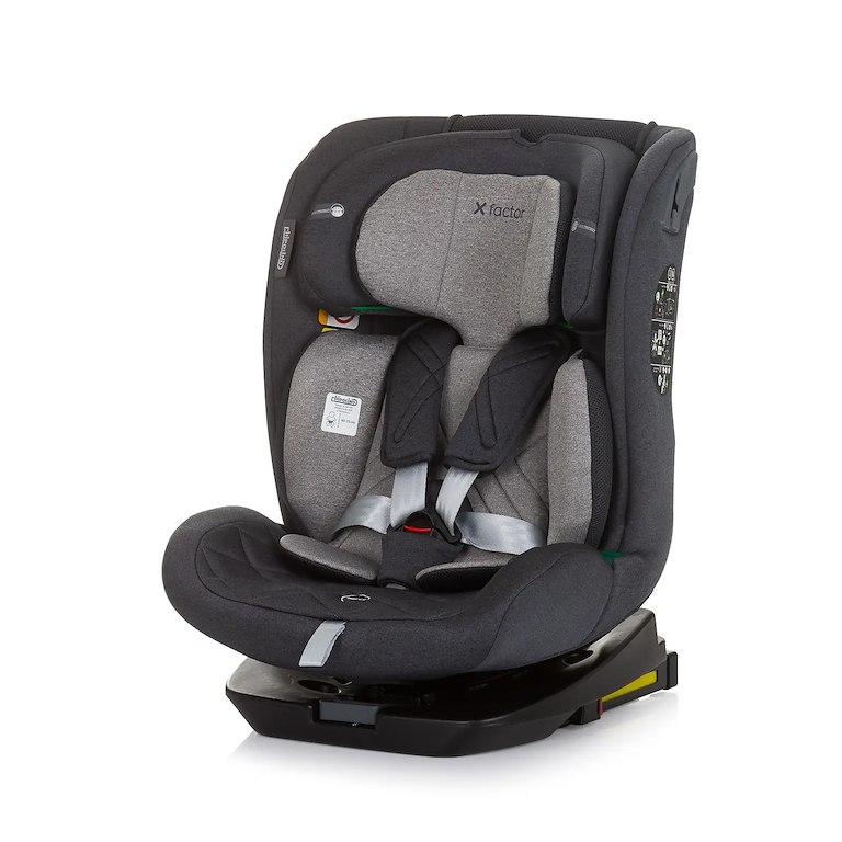 CHIPOLINO Auto sedište X Factor, 40-150cm, Isofix, Sivo