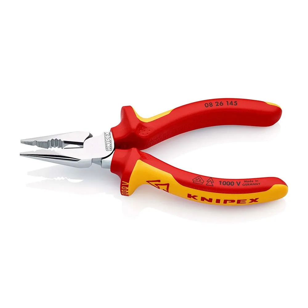 KNIPEX Šiljasta kombinovana klešta izolovana 1000V VDE 145mm blister pakovanje – 08 26 145 SB