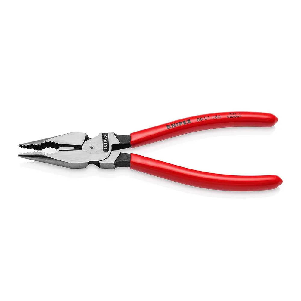 KNIPEX Kombinovana špic klešta 185mm sa gumiranim ručkama, blister pakovanje- 08 21 185 SB