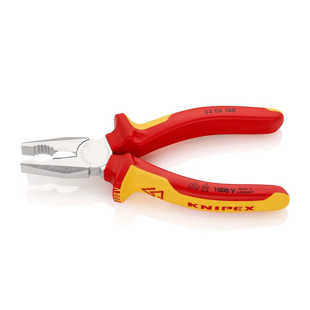 KNIPEX Kombinovana klešta izolovana hromirana 160mm blister pakovanje – 03 06 160 SB