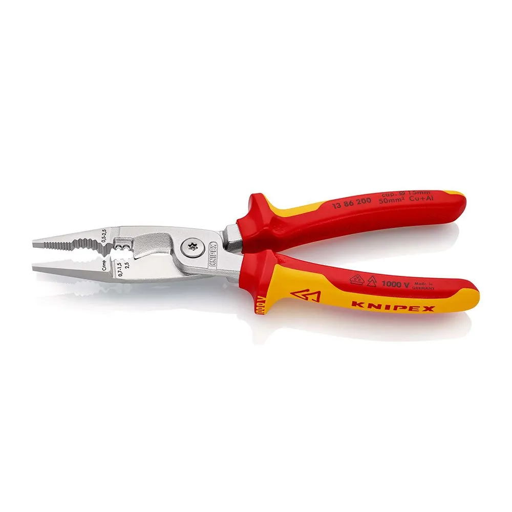 KNIPEX Klešta za električne instalacije izolovane, VDE, hromirane 200 mm – 13 86 200