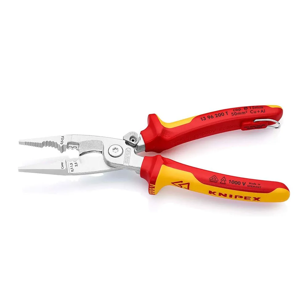 KNIPEX Klešta za električne instalacije izolovana, VDE, hromirana 200 mm – 13 96 200 T BK