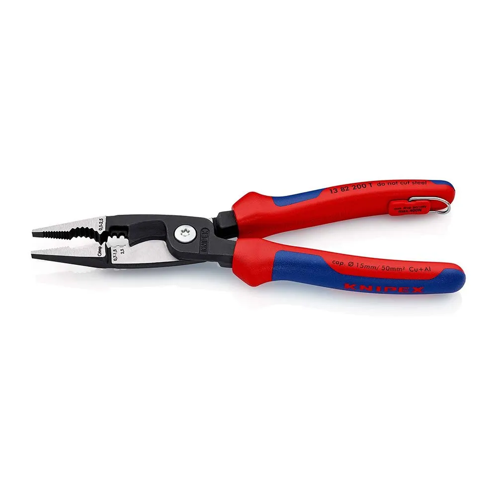 KNIPEX Klešta za električne instalacije 200mm sa dodatkom za kačenje – 13 82 200 T