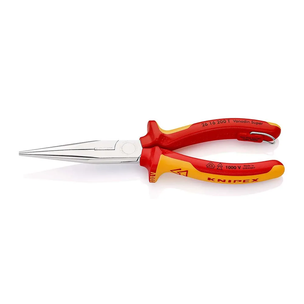 KNIPEX Klešta špic prava 1000V VDE 200mm hromirana – 26 16 200 T BK