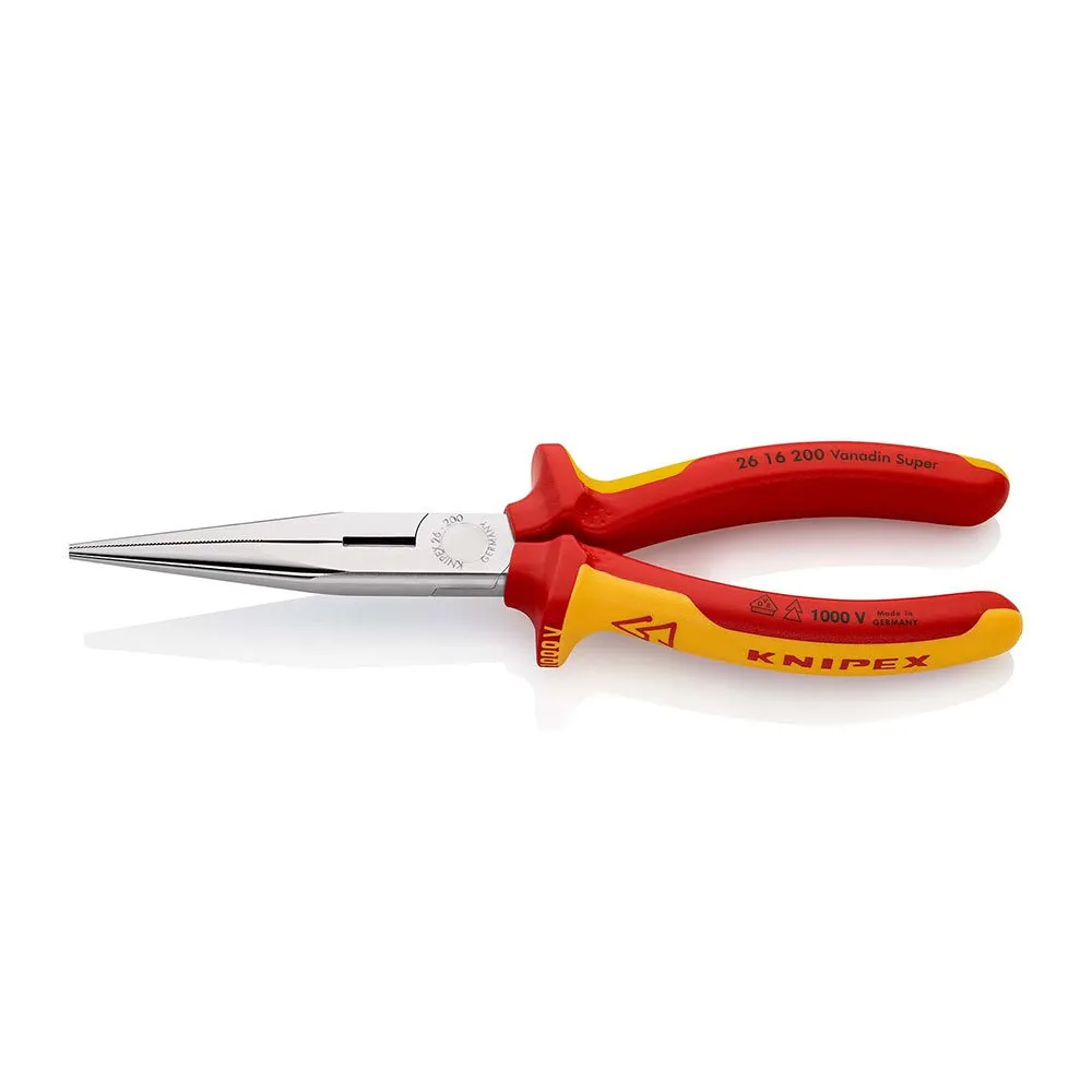 KNIPEX Klešta špic prava 1000V VDE 200mm blister pakovanje – 26 16 200 SB