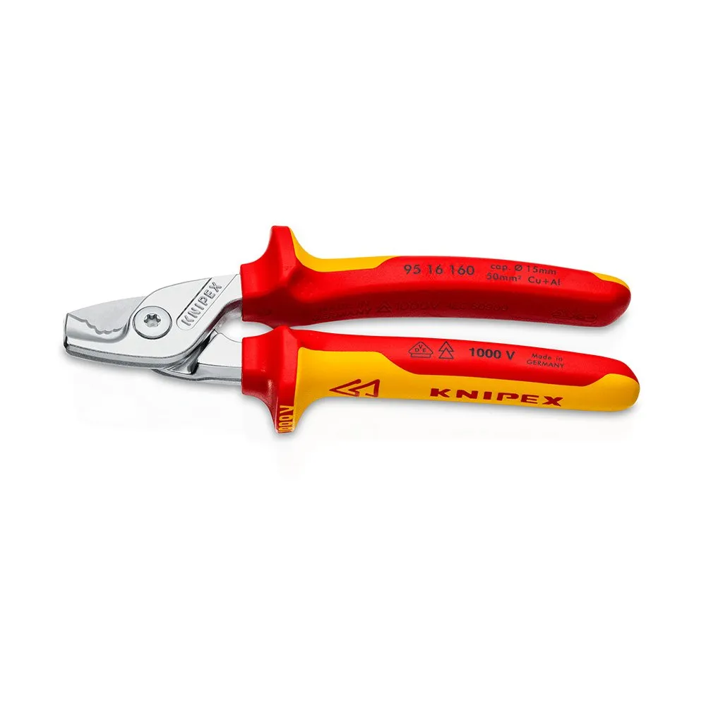 KNIPEX Izolovane makaze za kablove StepCut 160mm 1000V VDE blister pakovanje – 95 16 160 SB