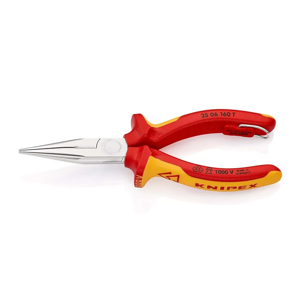 KNIPEX Izolovana špic prava klešta sa bočnim sečenjem 1000V VDE 160 mm hromirana – 25 06 160 T BK