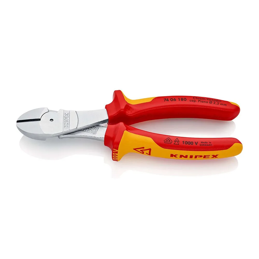 KNIPEX Bočne sečice ojačane izolovane 1000V VDE 180mm blister pakovanje – 74 06 180 SB