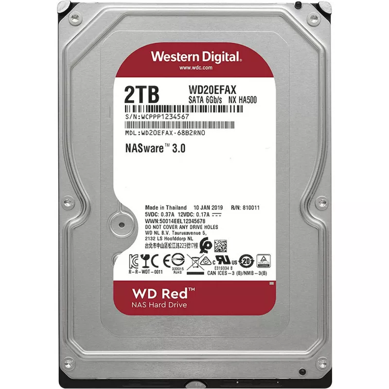 HDD WD 2TB 3.5 IntelliPower 256M Red for NAS WD20EFAX Recertified