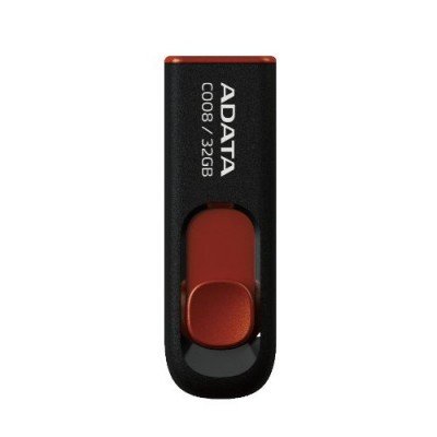ADATA 32GB Capless Sliding USB Flash Drive BLACK+RED | AC008-32G-RKD