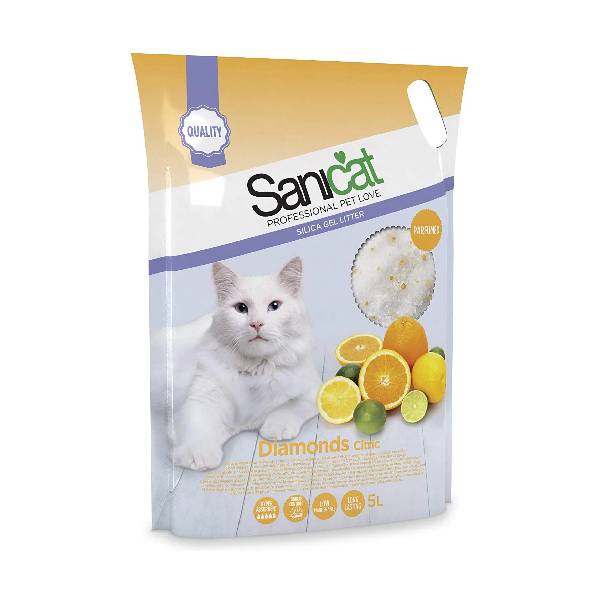 Sanicat Diamond Citric, silikonski upijajući posip sa mirisom citrusa - 3,8l