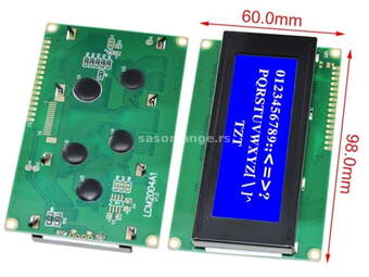 LCD2004 displej modul 20x4 plavi 98x60 mm - Cena Srbija