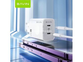 BAVIN Punjač 36W 2x Type-C/ bela