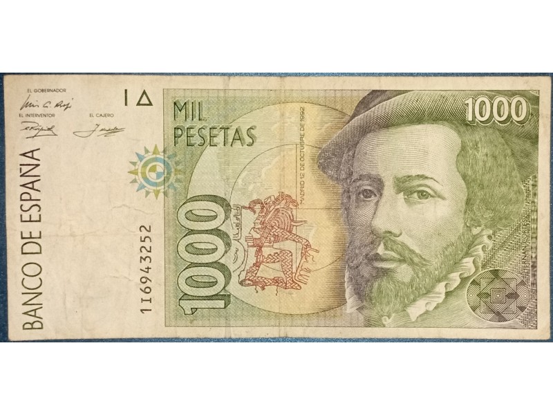 Spanija 1000 pesetas 1992