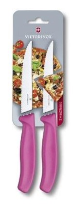 Nož VICTORINOX steak&pizza 2/1 roze 12cm