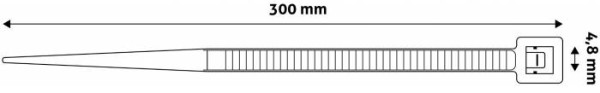 KABLOVSKA VEZICA 300 X 4,8MM BELA,PAK/50KOM.